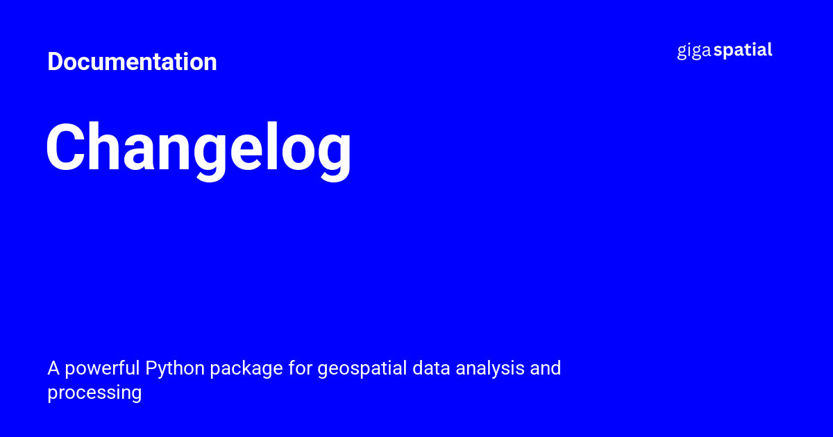 Changelog - Documentation