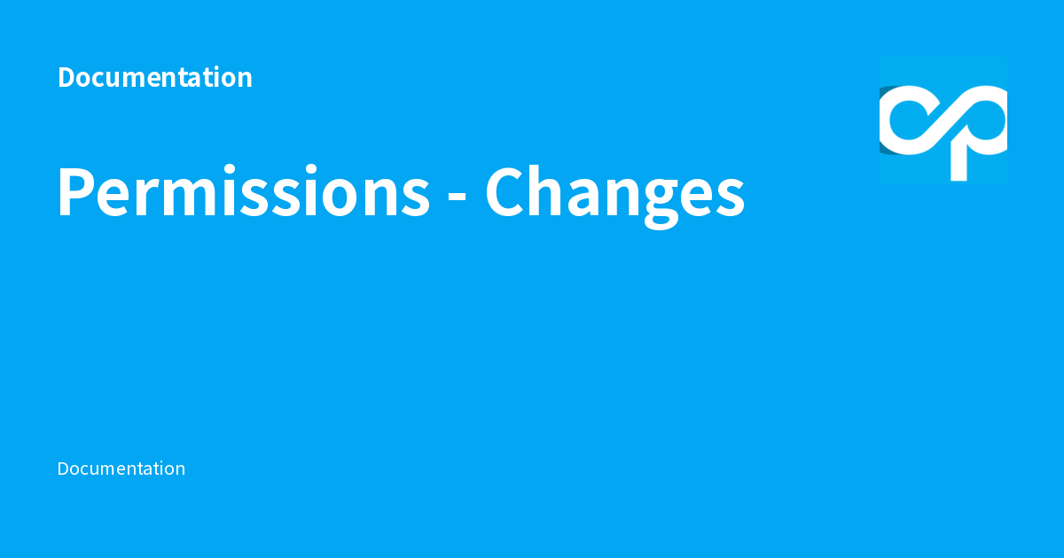 Permissions - Changes - Documentation